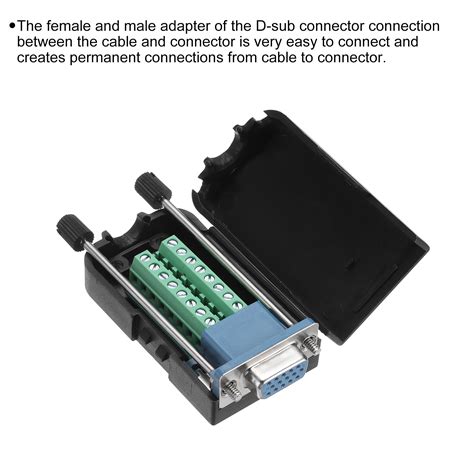 Uxcell D Sub Connector Female Socket 15 Pin 3 Row Female Serial Port Terminal Breakout Block