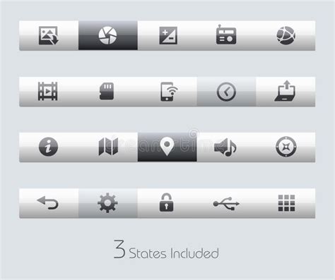 Web And Mobile Toolbars Stock Vector Illustration Of Contrast Communications
