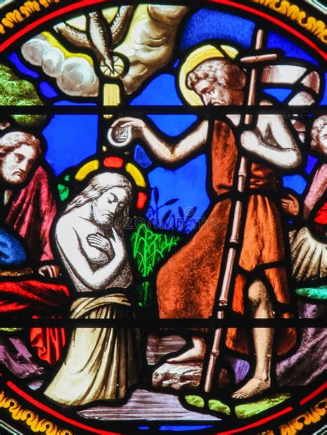 Stained Glass In Notre Dame Des Flots Le Havre Baptism Of Jesus