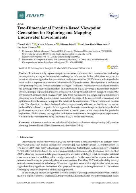 pdf two dimensional frontier based viewpoint generation for exploring