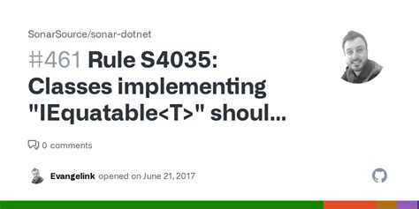 Rule S4035 Classes Implementing Iequatable Should Be Sealed · Issue