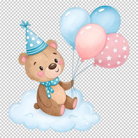 Un Mignon Ours En Peluche à Laquarelle Psd Premium