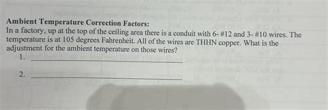 Ambient Temperature Correction Factors In A Factory