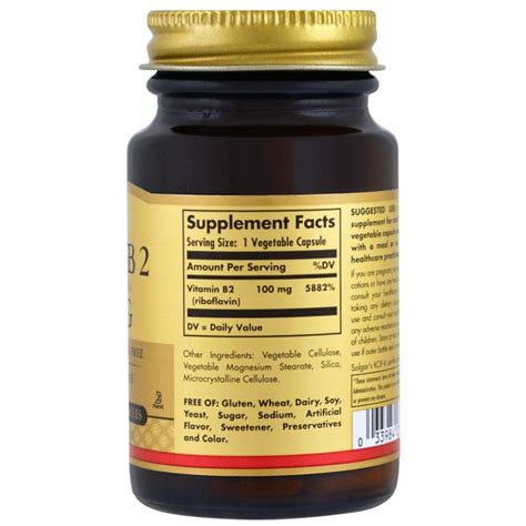 Solgar Vitamin B2 100 Mg 1source