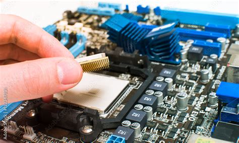Installing The CPU Into The Motherboard Stock Photo Adobe Stock