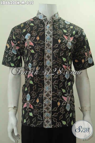Baju Batik Kerah Shanghai Kantong Depan Model Lengan Pendek Busana