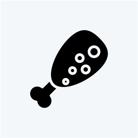 Icon Chickens Leg Suitable For Meat Glyph Style Simple Design