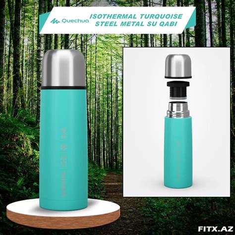 Quechua Turquoise Isothermal Stainless Steel 0.4L Metal Su Qabı - Fitx.az