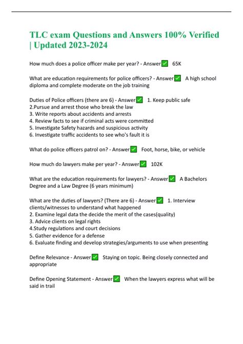 TLC Exam Questions And Answers Verified Updated NYC TLC Stuvia US