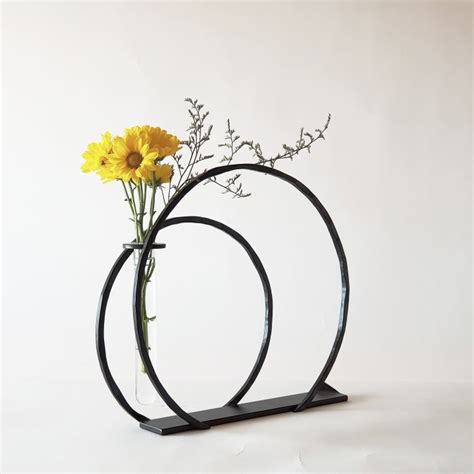 금속 유리 실린더 한송이 화병 31 오브제 꽃병 공예 아이디어스