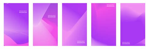 Colorful Abstract Fluid Geometric Gradient Background Set Collection Vector Illustration Eps