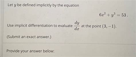 solved let y ﻿be defined implicitly by the