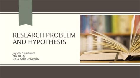 Research Problem And Hypothesis Presentationpptx