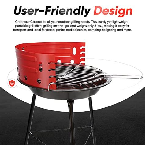 Gas One Charcoal Grill 16 Inch Portable Charcoal Grill Barbecue
