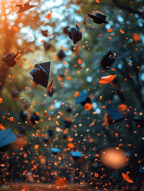 Graduates Tossing Their Cap In The Air Premium Ai Generated Image