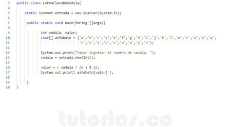 Arrays Java Letra Clave De Cedula Tutorias Co