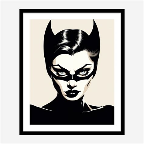 Catwoman Black And White Art Print