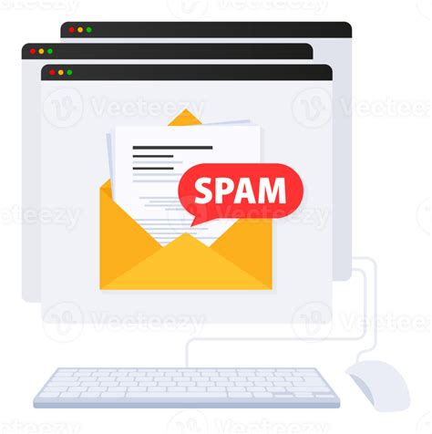 Email Spamming Attack Email Box Hacking Spam Warning 50703069 Png