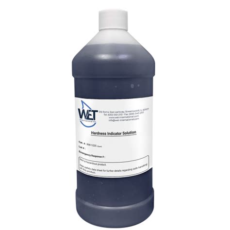 Hardness Indicator Buffer Solution Quart Wc Wet International Inc