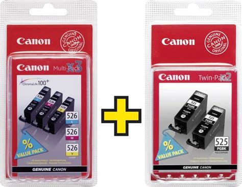 Canon Cartridge PGI 525 CLI 526 Origineel Combipack Zwart Cyaan