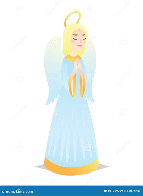 天使女孩 天使样式的逗人喜爱的少妇与翼祈祷的 向量 向量例证 插画 包括有 女性 放血 信念 人力 101929359