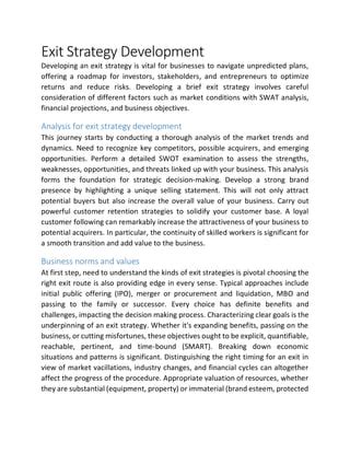Exit Strategy Development Pdf