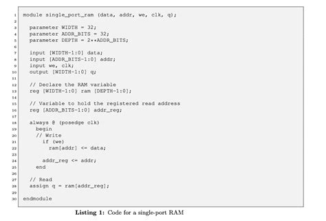 Solved Study The Code For A Single Port Memory Shown In Chegg