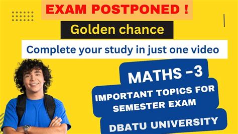 Dbatu University M3 Important Topics For End Sem Exam Apna Maths Wala Thakur Sir Youtube