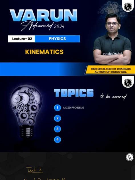 Kinematics 02 Question Notes Varun Jee Advanced 2024 Pdf