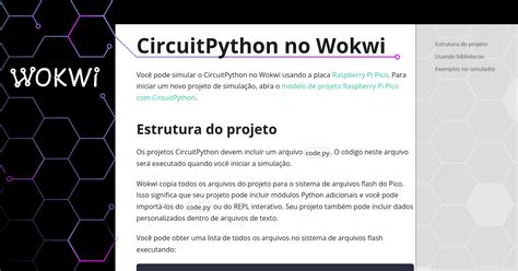 CircuitPython No Wokwi Wokwi Docs