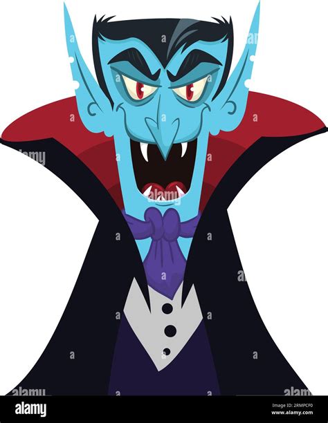 Happy Halloween Count Dracula Wearing Black And Red Cape Cute Cartoon