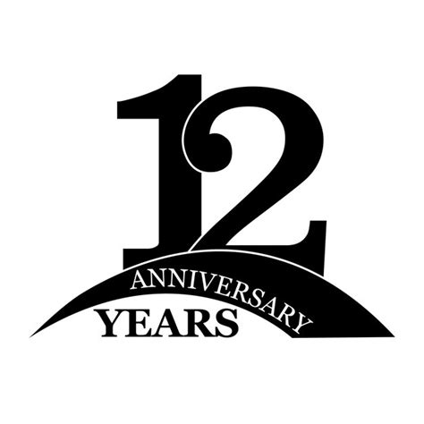 Premium Vector 12 Years Anniversary Flat Simple Design
