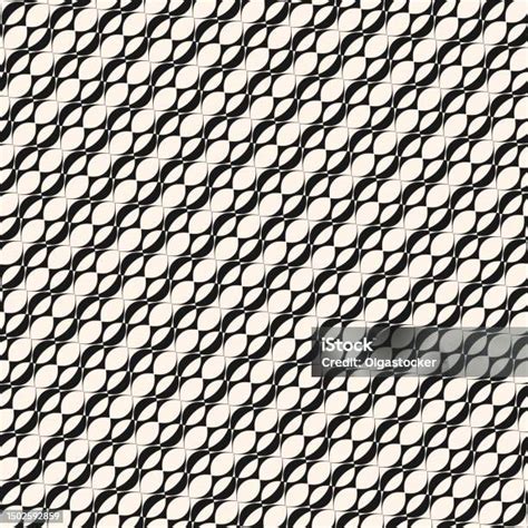 Vector Geometric Seamless Pattern With Diagonal Grid Lattice Curved
