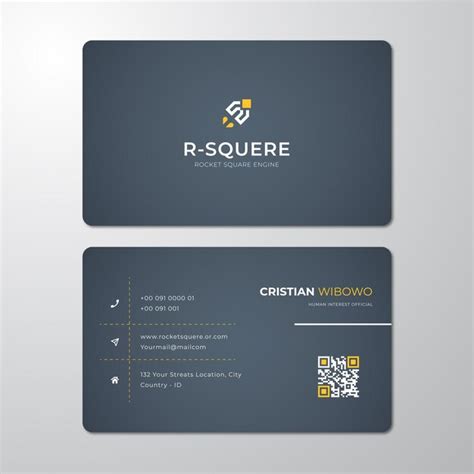Premium Vector Simple Beautiful Dark Blue Business Cards