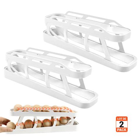 Tier Space Saving Automatic Rolling Eggs Dispenser And Organizer For Refrigerator Storage Pack