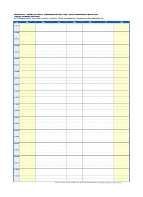 43 Effective Hourly Schedule Templates Excel Word PDF ᐅ TemplateLab