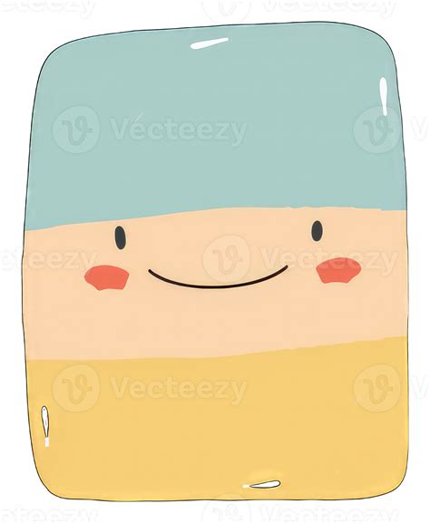 Happy Smiling Cartoon Square Block Character Design 55494090 Png