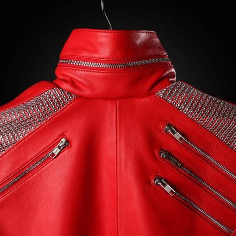 Michael Jackson Beat It Red Leather Cosplay Jacket 80s Costume