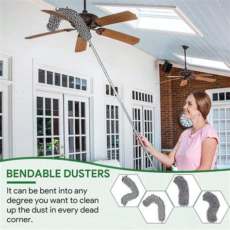 Feather Duster Bold Extension Telescopic Pole Bendable And Washable