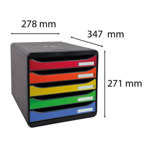 Exacompta Big Box Plus Drawer Unit Black Glossy Assorted 3097298d