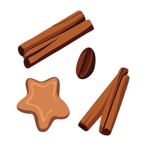 Premium Vector Spiced Delights Vector Set Of Coffee Bean Star Cookie