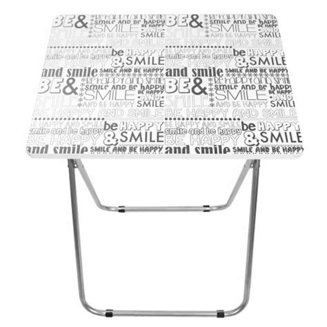 Home Basics Happy Multi Purpose Foldable Table Blackwhite 1 Unit