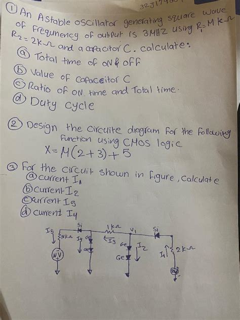 Solved O An Astable Oscillator Generating Square Wave Chegg