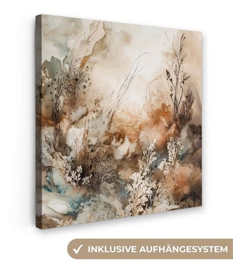 Onemillioncanvasses® Leinwandbild Abstrakt Beige Farbe Kunst