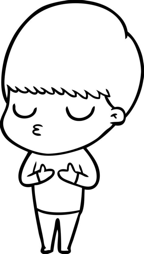 Chico Tranquilo De Dibujos Animados 12413653 Vector En Vecteezy