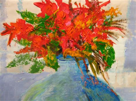 Картина «Цветы Бумага Масло 2020 г