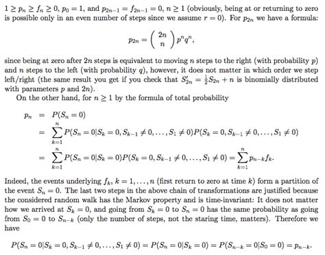 Stochastic Processes Null Recurrence Of A Random Walk Mathematics