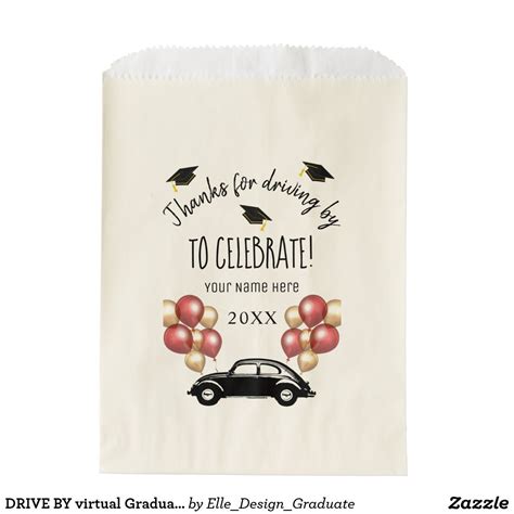 Drive By Virtual Graduation Party Favor Bag Favors Favorbags