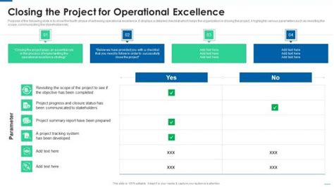 Six Sigma Continuous Process Closing The Project For Operational