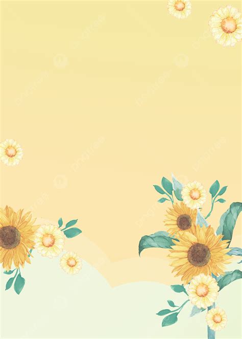 พื้นหลังการ์ตูนดอกทานตะวันสีเหลือง ภาพวอลล์เปเปอร์สำหรับดาวน์โหลดฟรี Pngtree